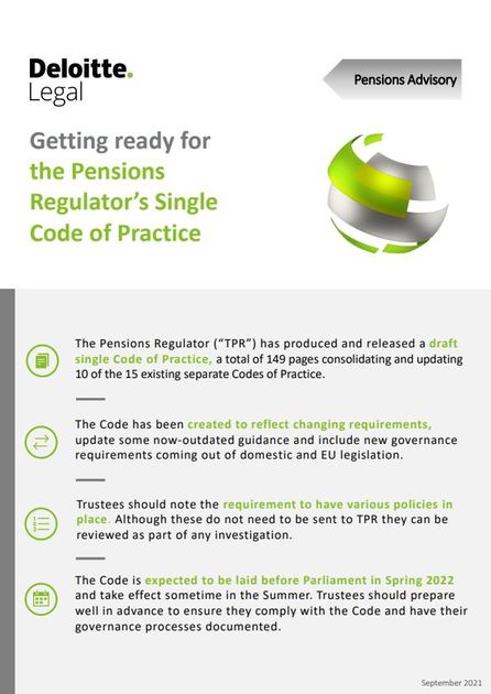 Getting ready for the Pensions Regulator’s Single Code of Practice ...