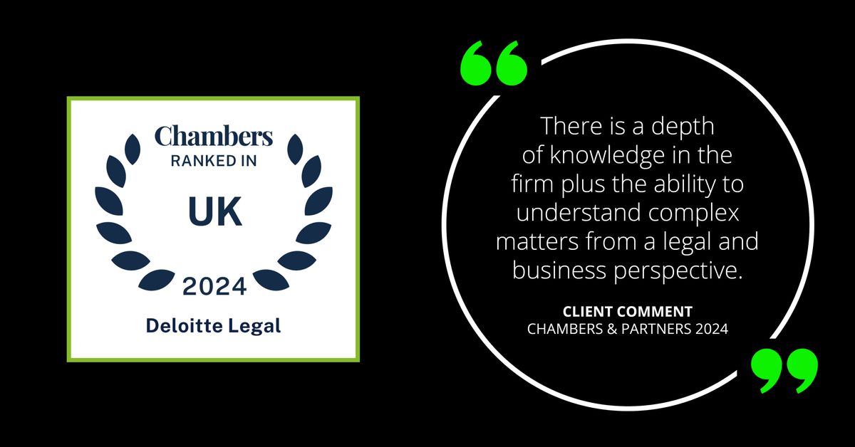 Deloitte Legal ranked in 11 categories in Chambers and Partners 2024 UK ...